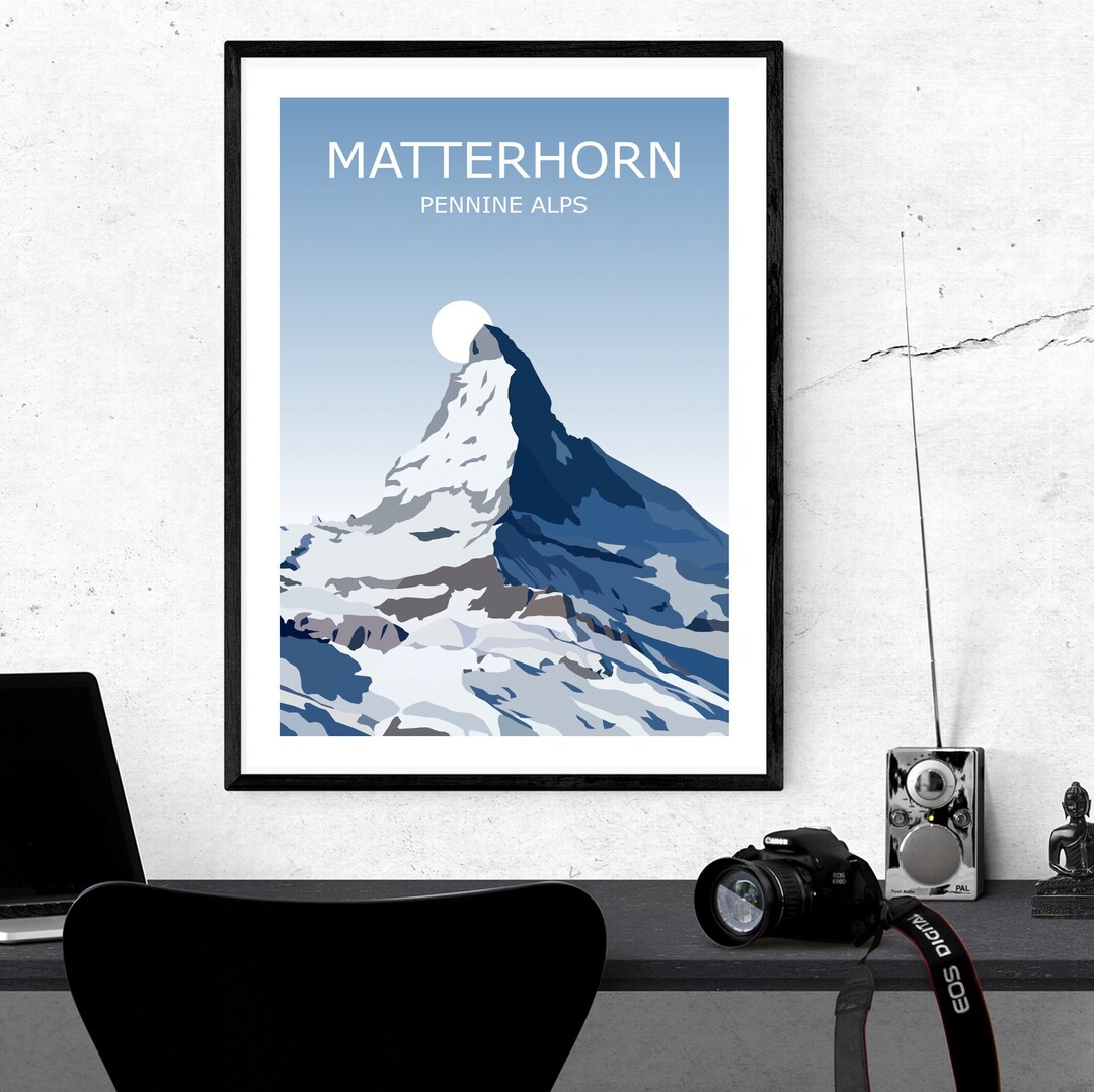 DIGITAL DOWNLOAD - Matterhorn Printable Art, Zermatt Alps Peak ...