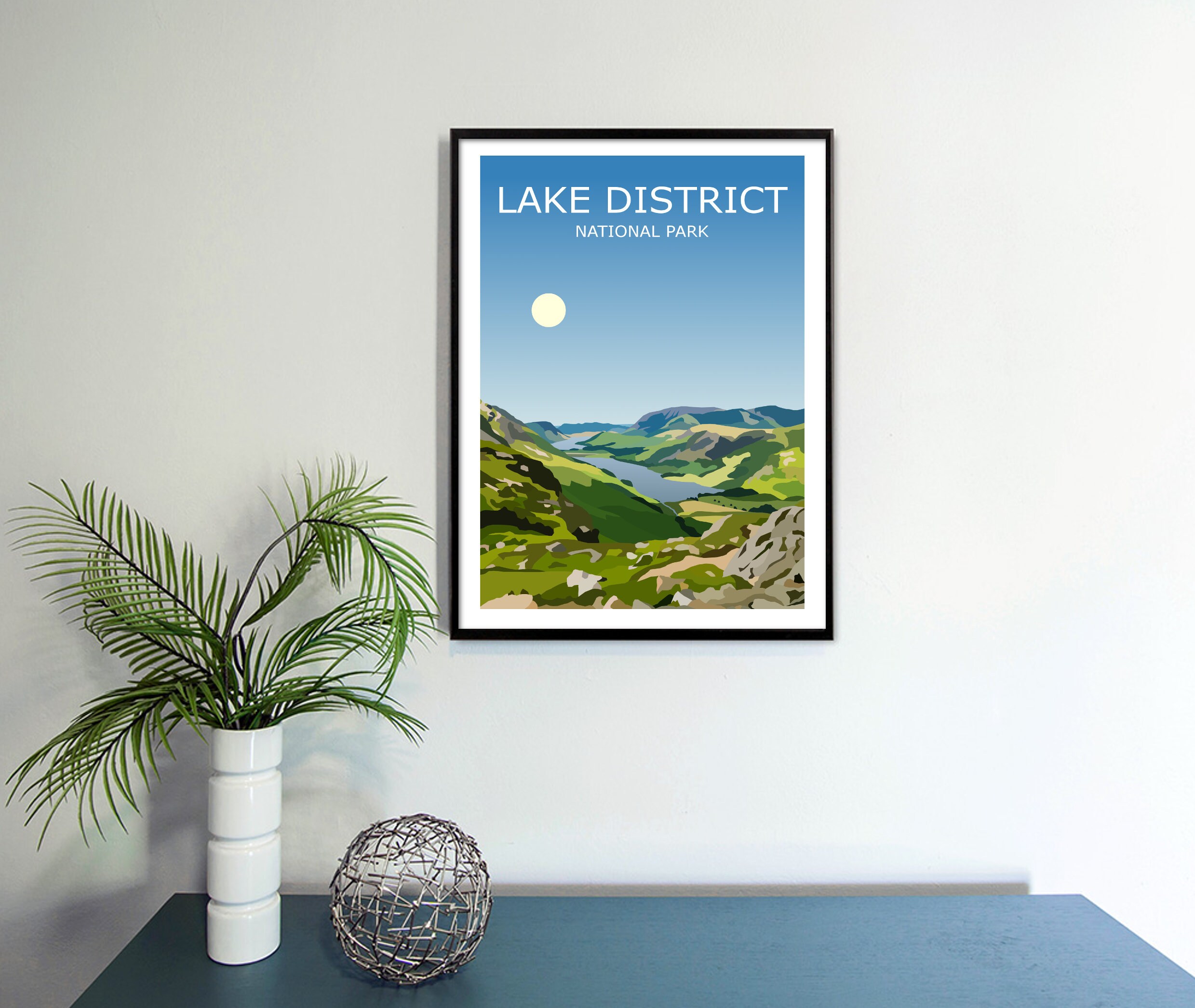 Lake District Landscape Art Print, UK National Park, Cumbria England ...