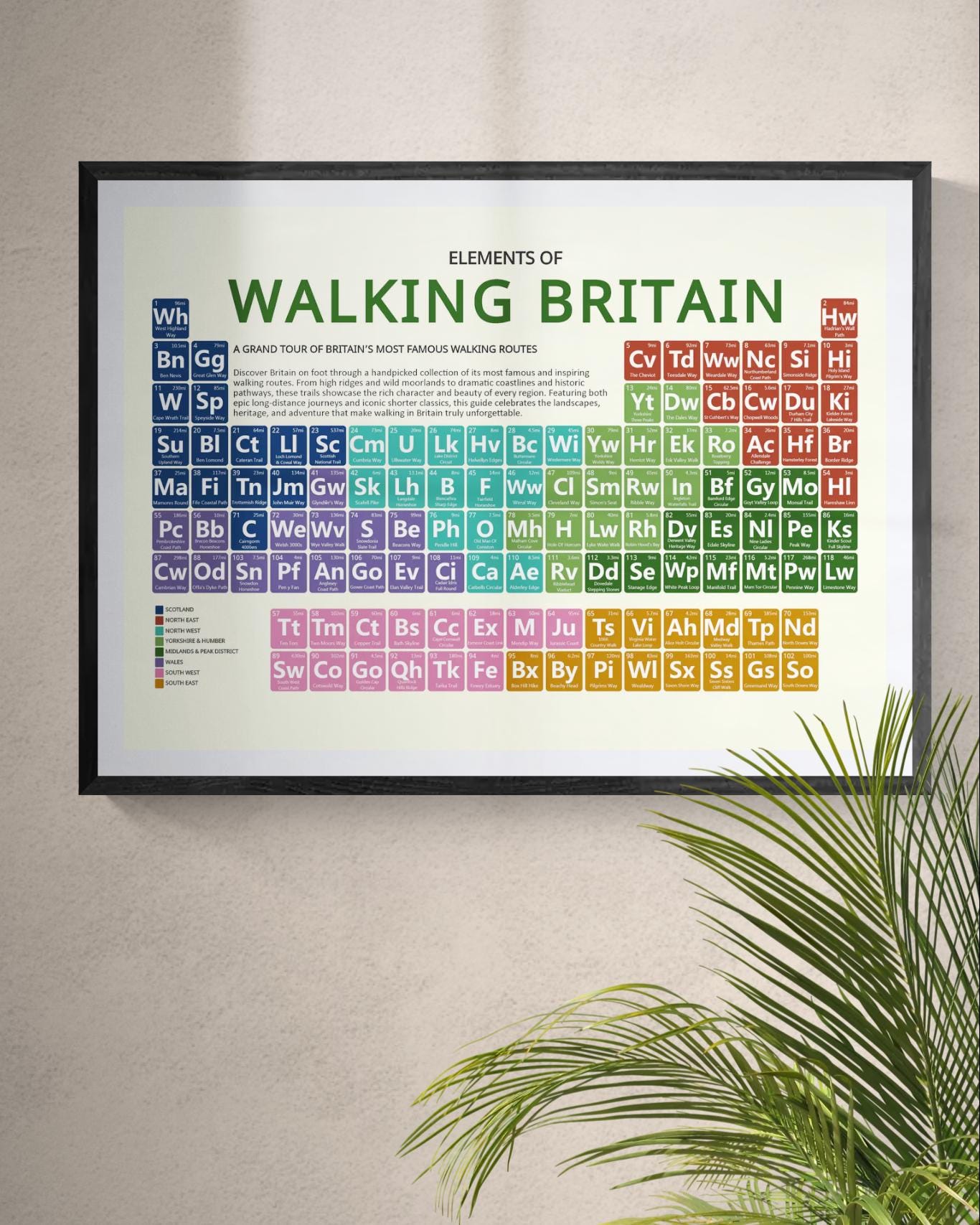 Walking Britain Periodic Table Art Print | Gift for Climbers and Hikers ...