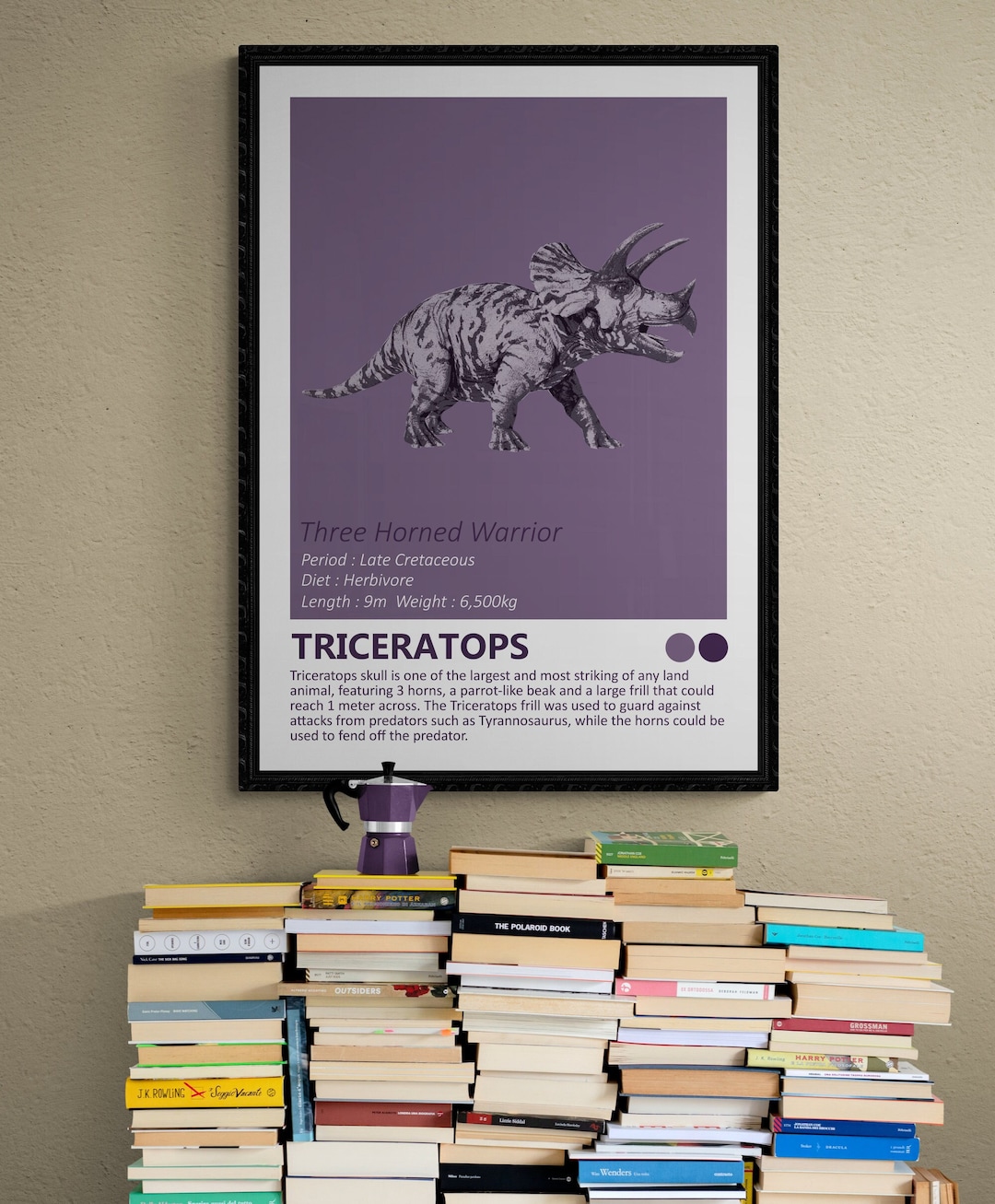 DIGITAL DOWNLOAD - Triceratops - Dinosaur Fact Sheet Printable Art ...