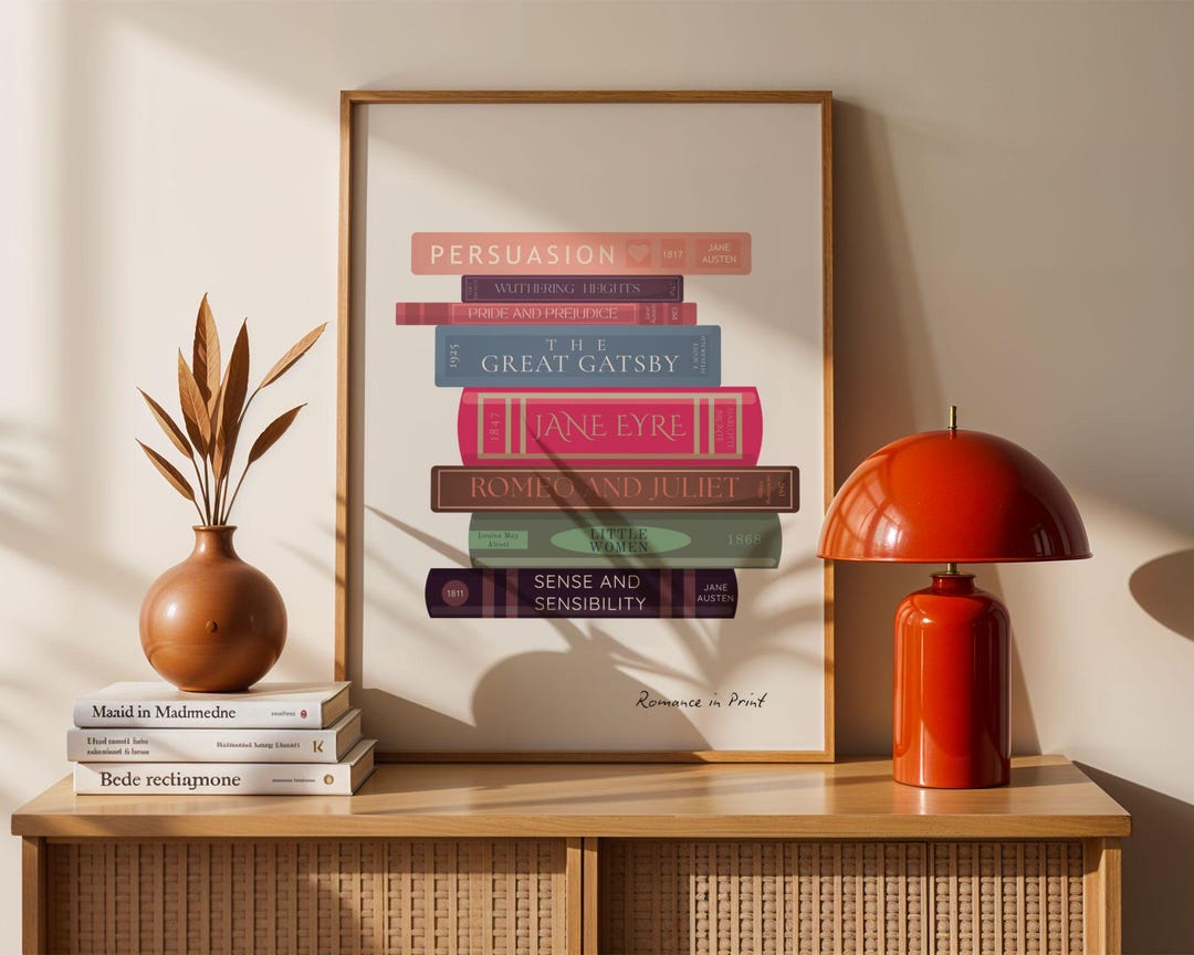 Impresión de libros clásicos románticos / Arte mural de historias de ...