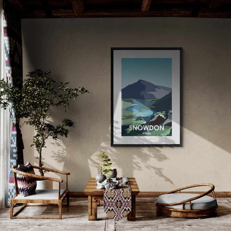 Mount Snowdon Art Print, Wales Highest Peak Landscape, Eryri Mountains ...