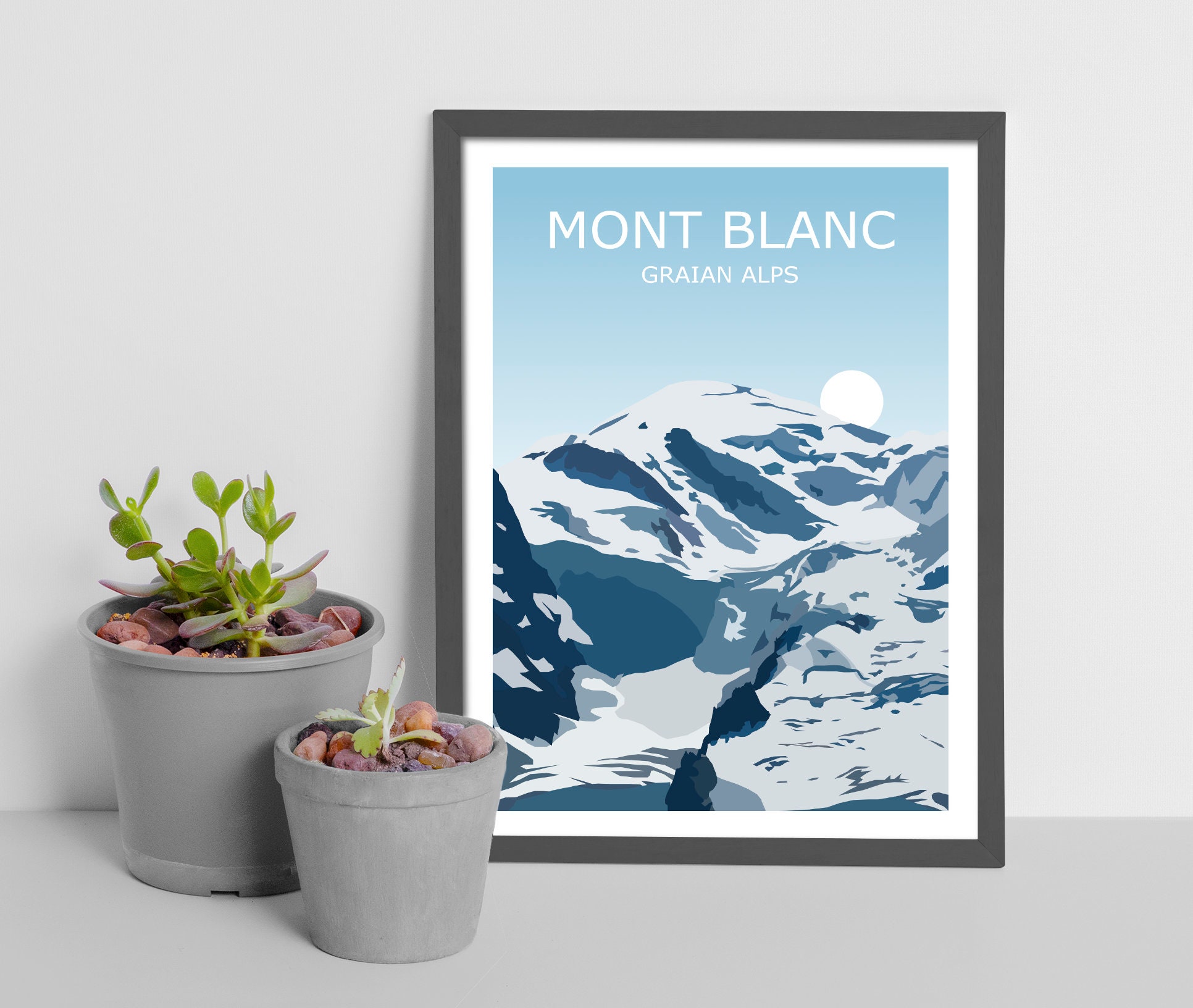 Mont Blanc Art Print, Highest Alps Peak Landscape, the Alpine Big 3 ...