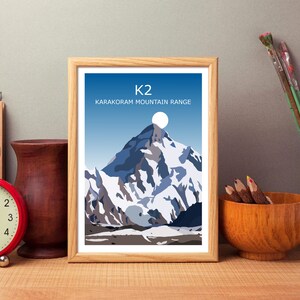 K2 Art Print, Worlds 2nd Highest Peak Landscape, Karakoram Mountains ...