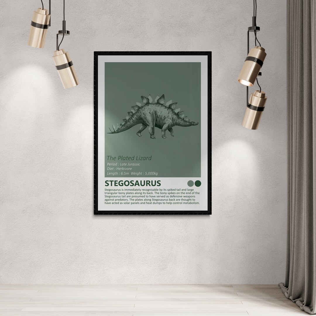 DIGITAL DOWNLOAD - Stegosaurus - Dinosaur Fact Sheet Printable Art ...