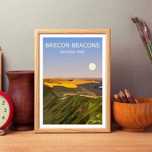Brecon Beacons Landscape Art Print, UK National Park, Wales Pen Y Fan ...
