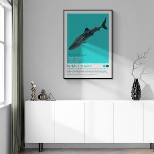 Whale Shark - Fact Sheet Art Print, Nautical Theme, Kids Room Home ...