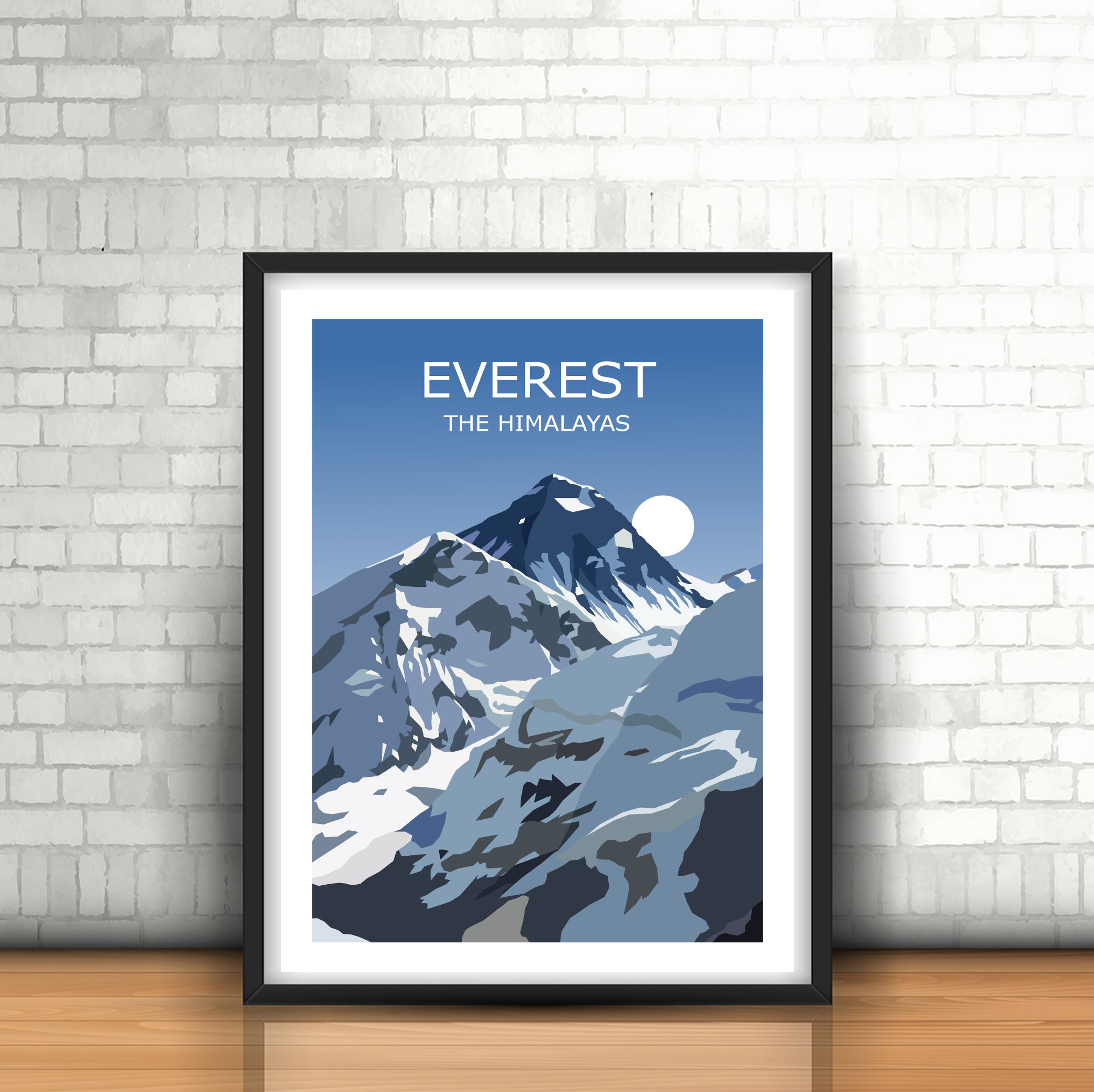 Mount Everest Art Print, Worlds Highest Peak Landscape, Himalaya ...