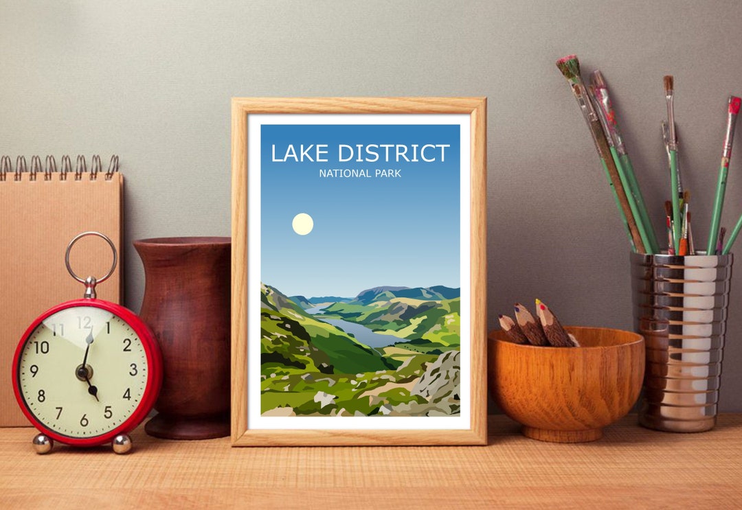 Lake District Landscape Art Print, UK National Park, Cumbria England ...
