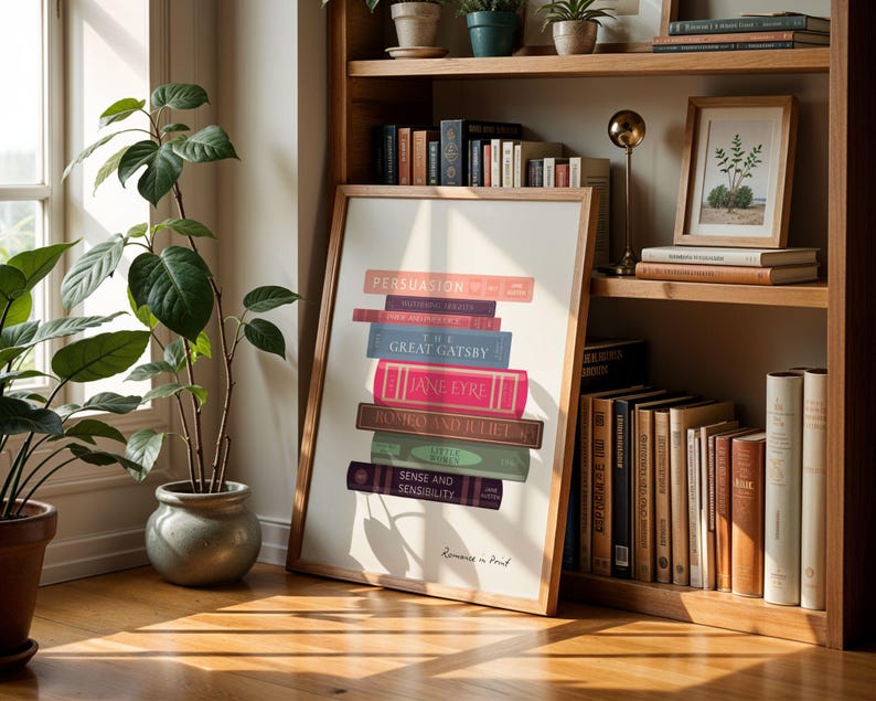 Impresión de libros clásicos románticos / Arte mural de historias de ...