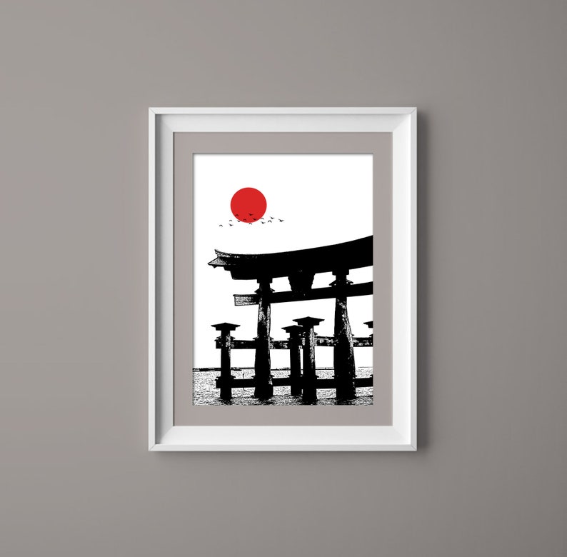 Japanese Modern Wall Art Set of 4 Prints Japan Minimalist | Etsy