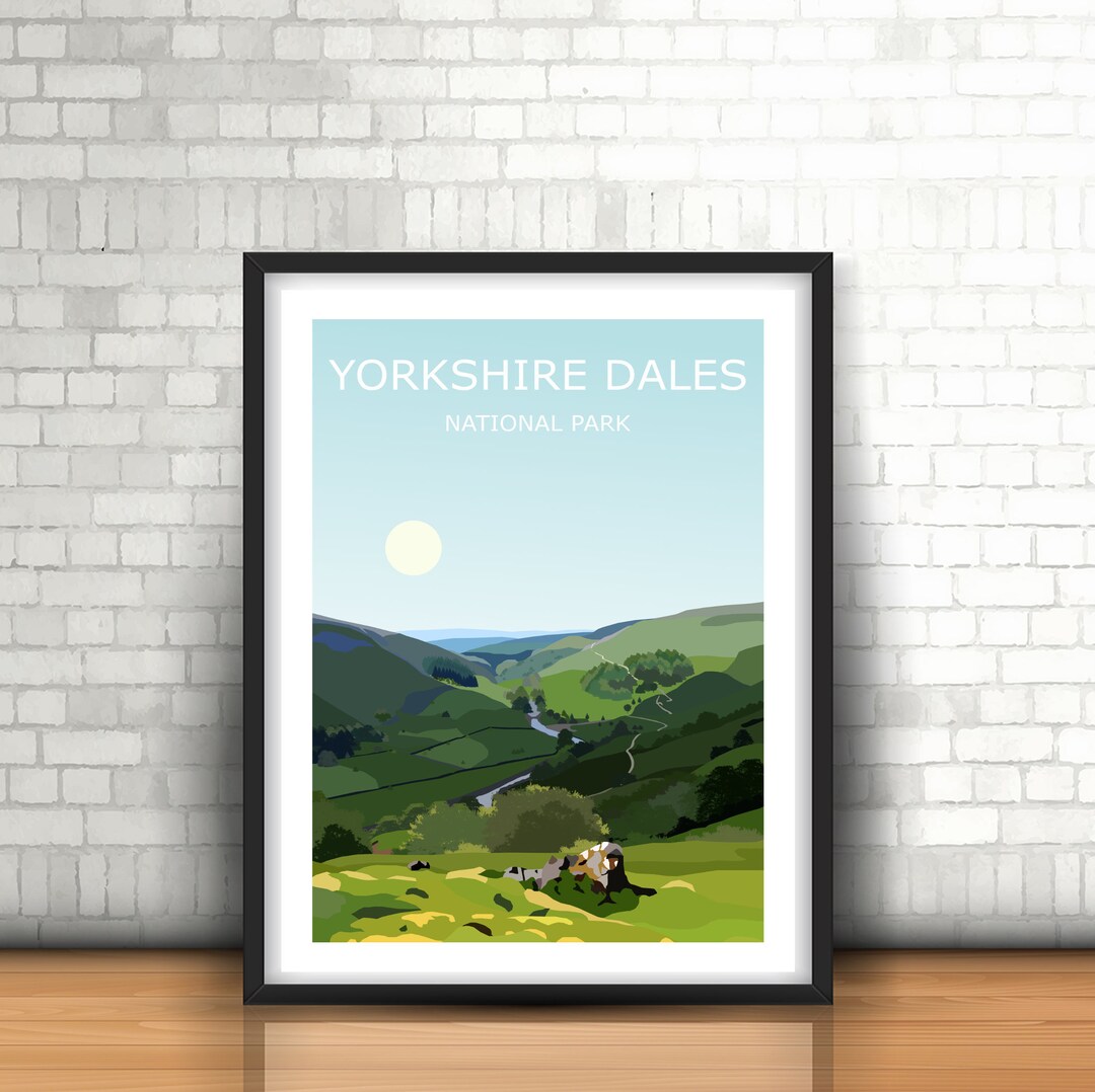 The Yorkshire Dales Landscape Art Print, UK National Park, 3 Peaks ...