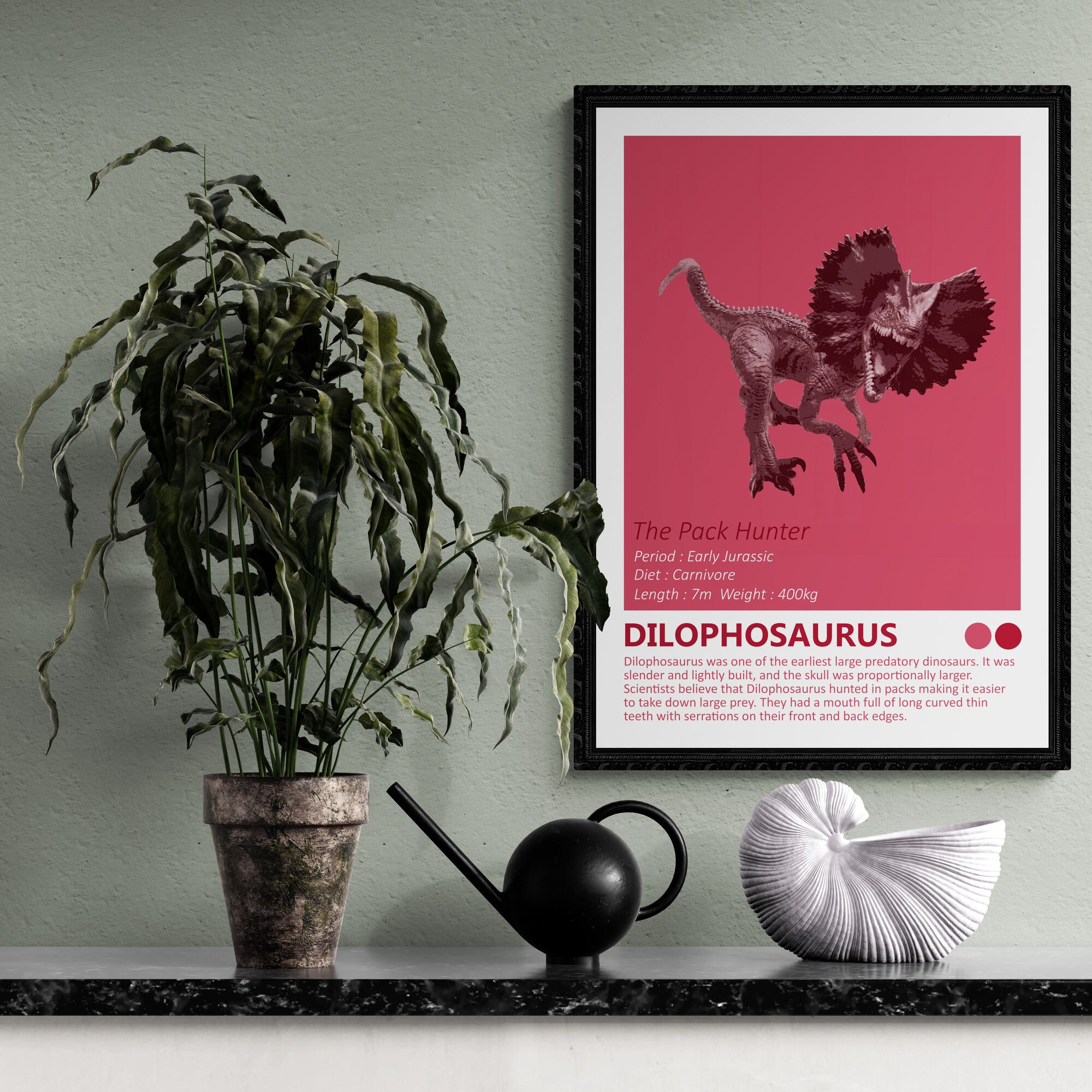 DIGITAL DOWNLOAD - Dilophosaurus - Dinosaur Fact Sheet Printable Art ...