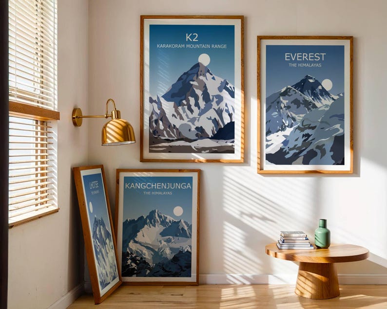 The Eight Thousanders- Set of 14 Landscape Art Prints, the Fourteen ...