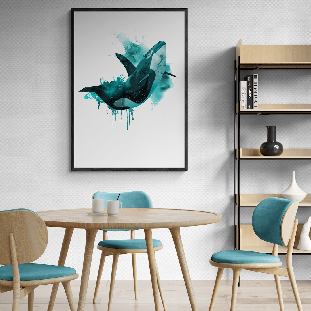 Orca - Killer Whale - Art Print, Nautical Theme, Kids Room Home Decor ...
