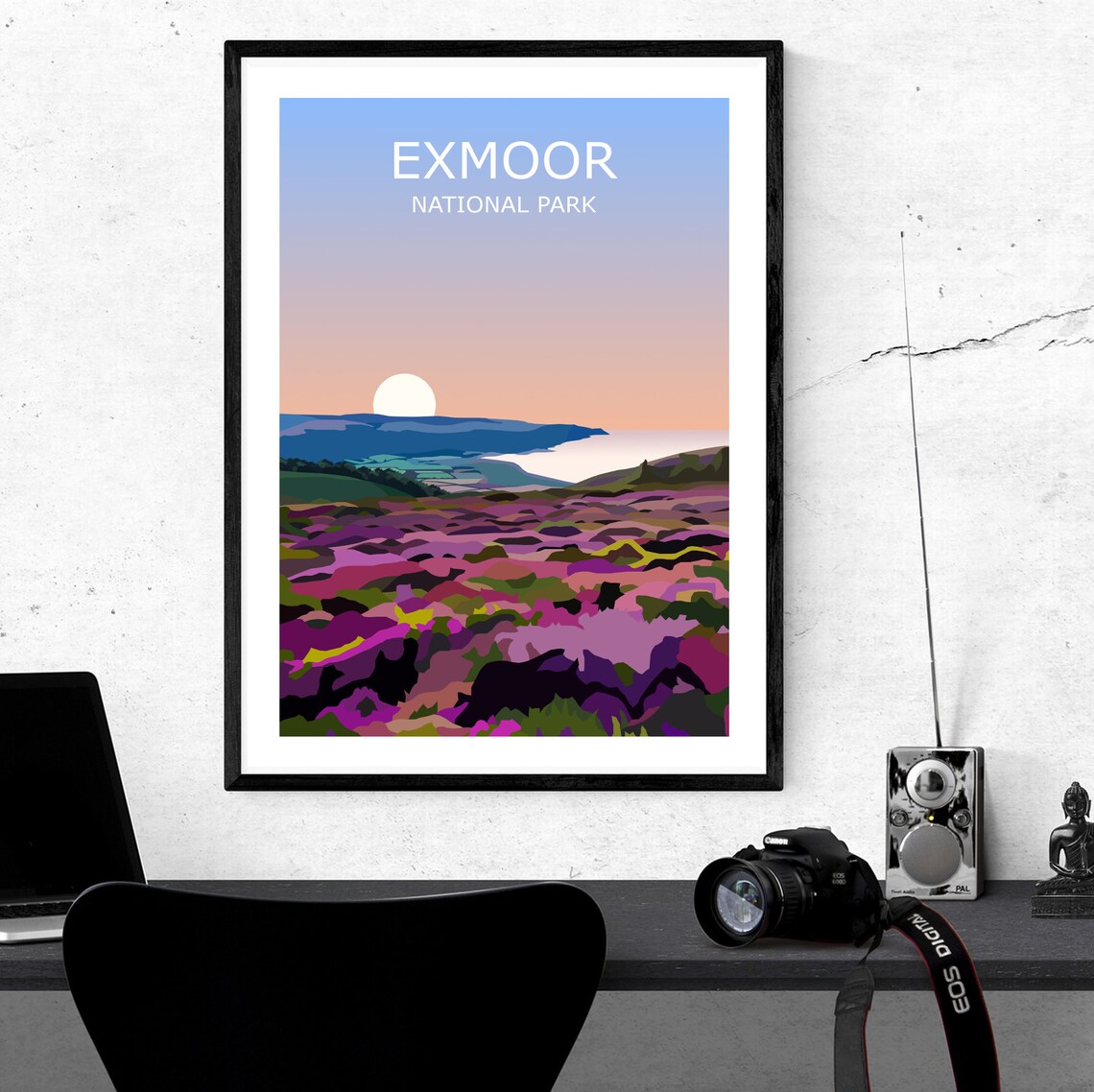 Exmoor Landscape Art Print UK National Park Devon South West | Etsy