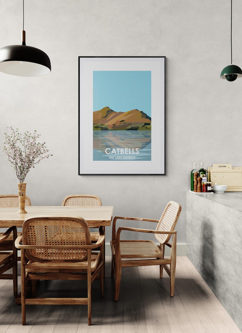 The Lake District Peaks Set of 7 Art Prints | Scafell Pike | Helvellyn ...