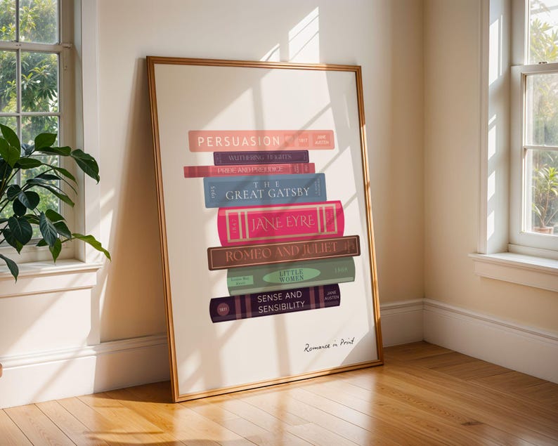 Impresión de libros clásicos románticos / Arte mural de historias de ...