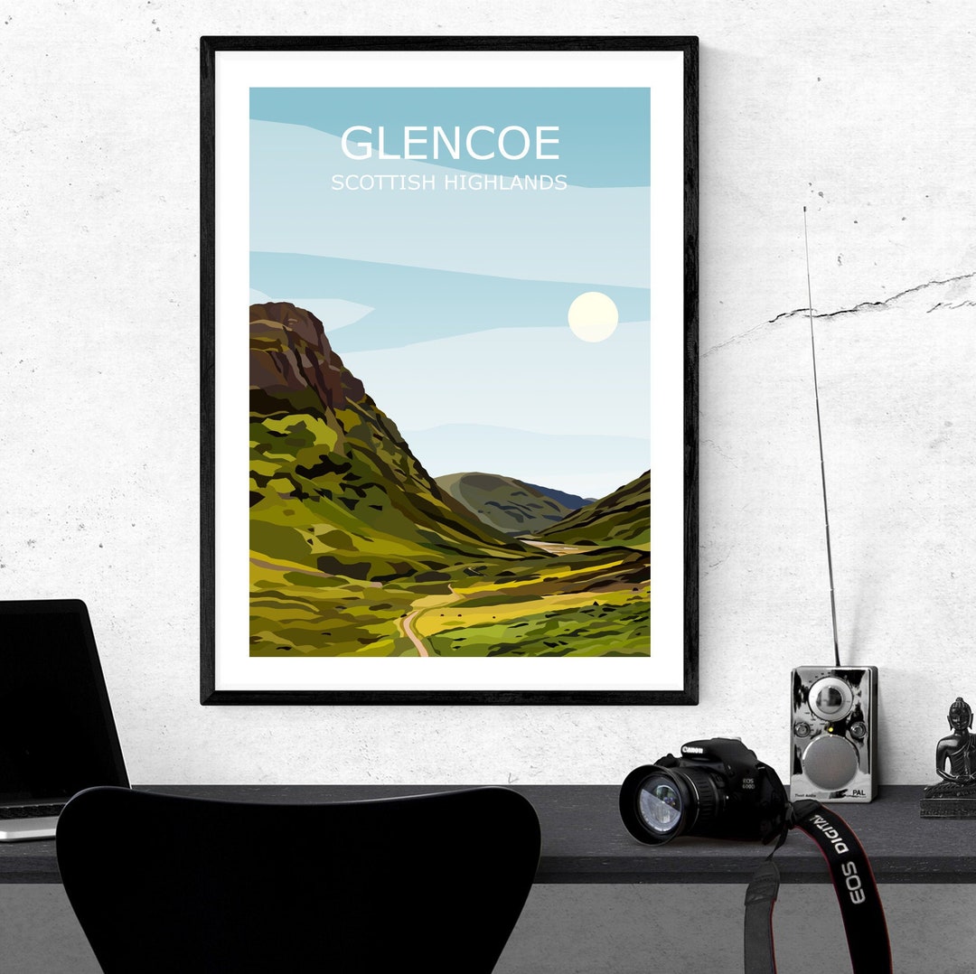 Glencoe Art Print, Scottish Highlands Landscape, National Park ...