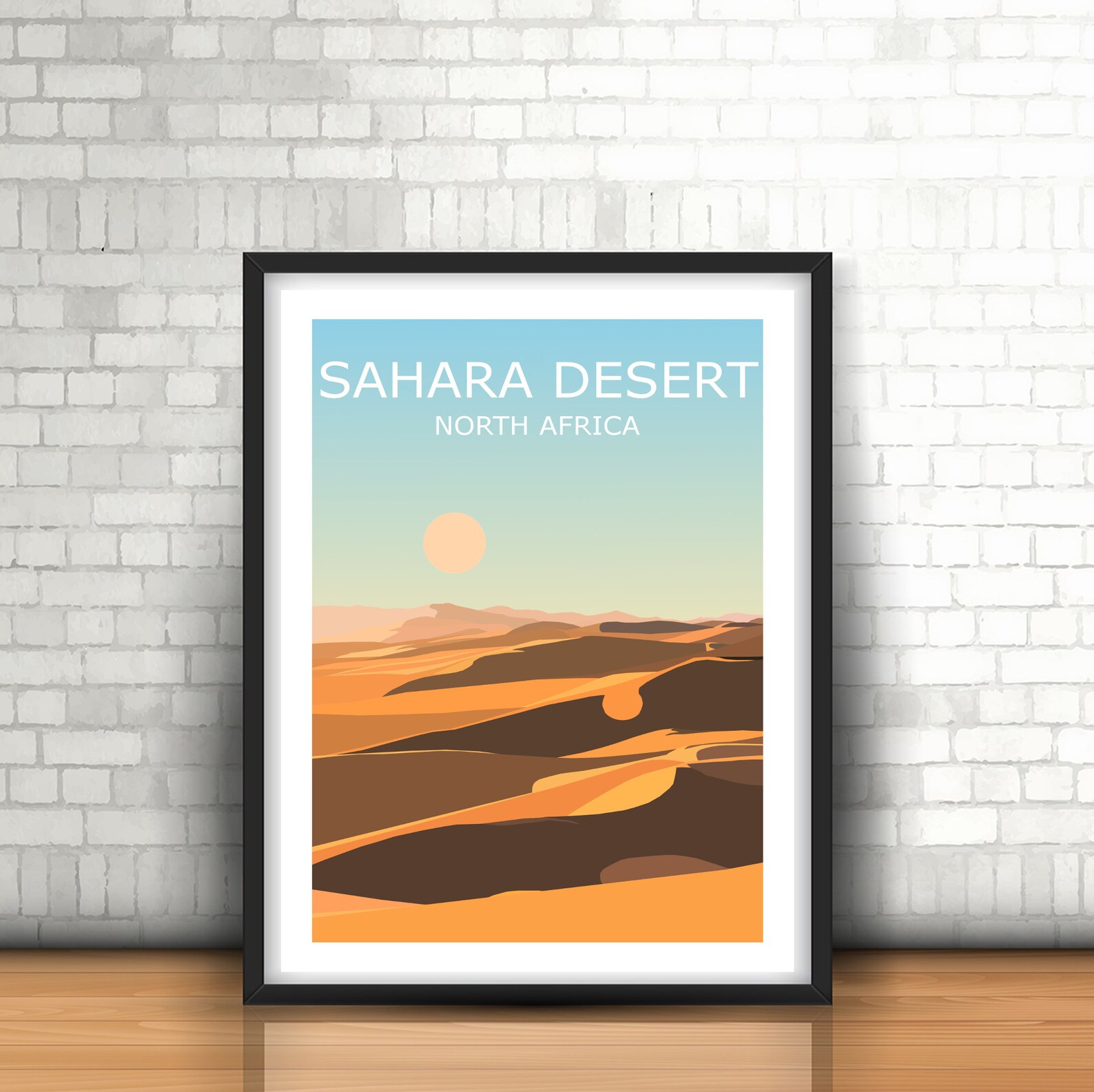 The Sahara Desert Art Print, North Africa Sand Dunes Landscape, African ...