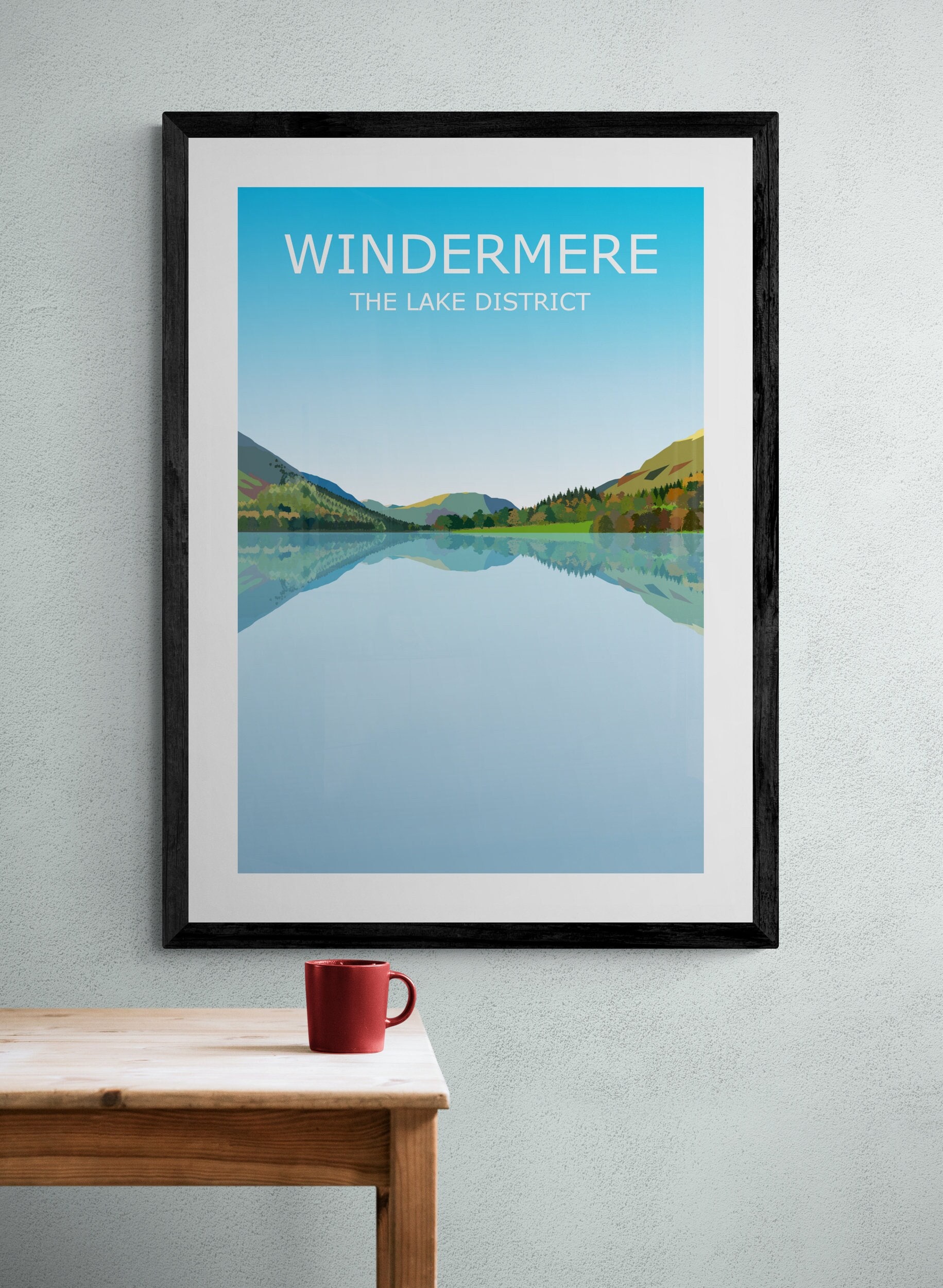 Lake Windermere Art Print, the Lake District Landscape, National Park ...