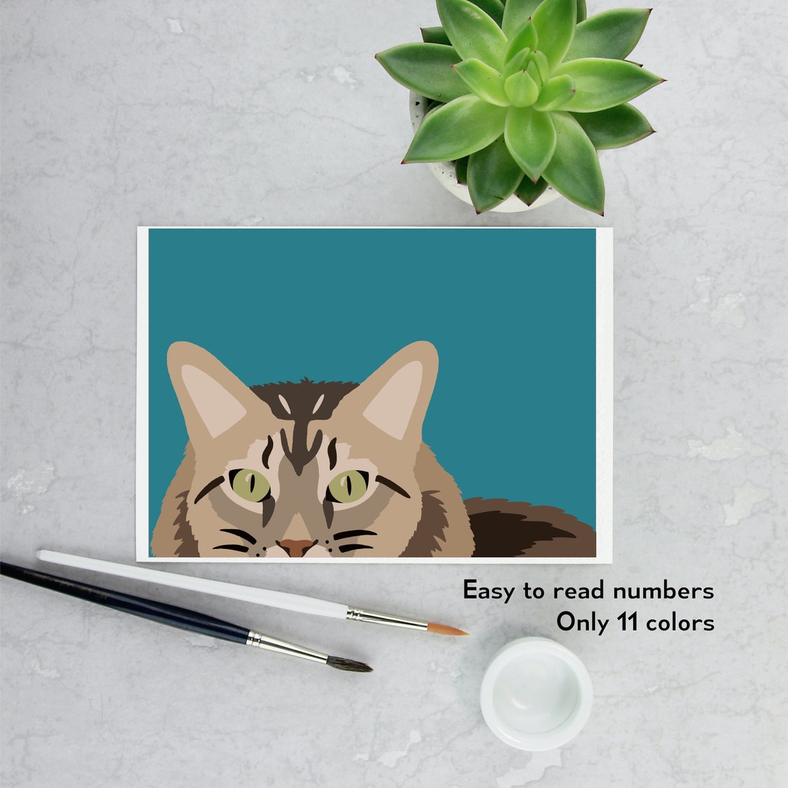 Cat Paint by Number Printable for Adults, DIY Art for Cat Lovers ...