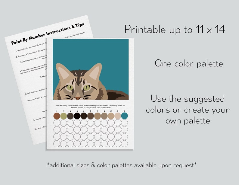 Printable Cat Paint by Number Kit for Adult Beginners Bundle - Etsy