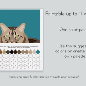 Cat Paint by Number Printable for Adults, DIY Art for Cat Lovers ...