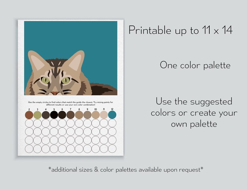 Cat Paint by Number Printable for Adults, DIY Art for Cat Lovers ...