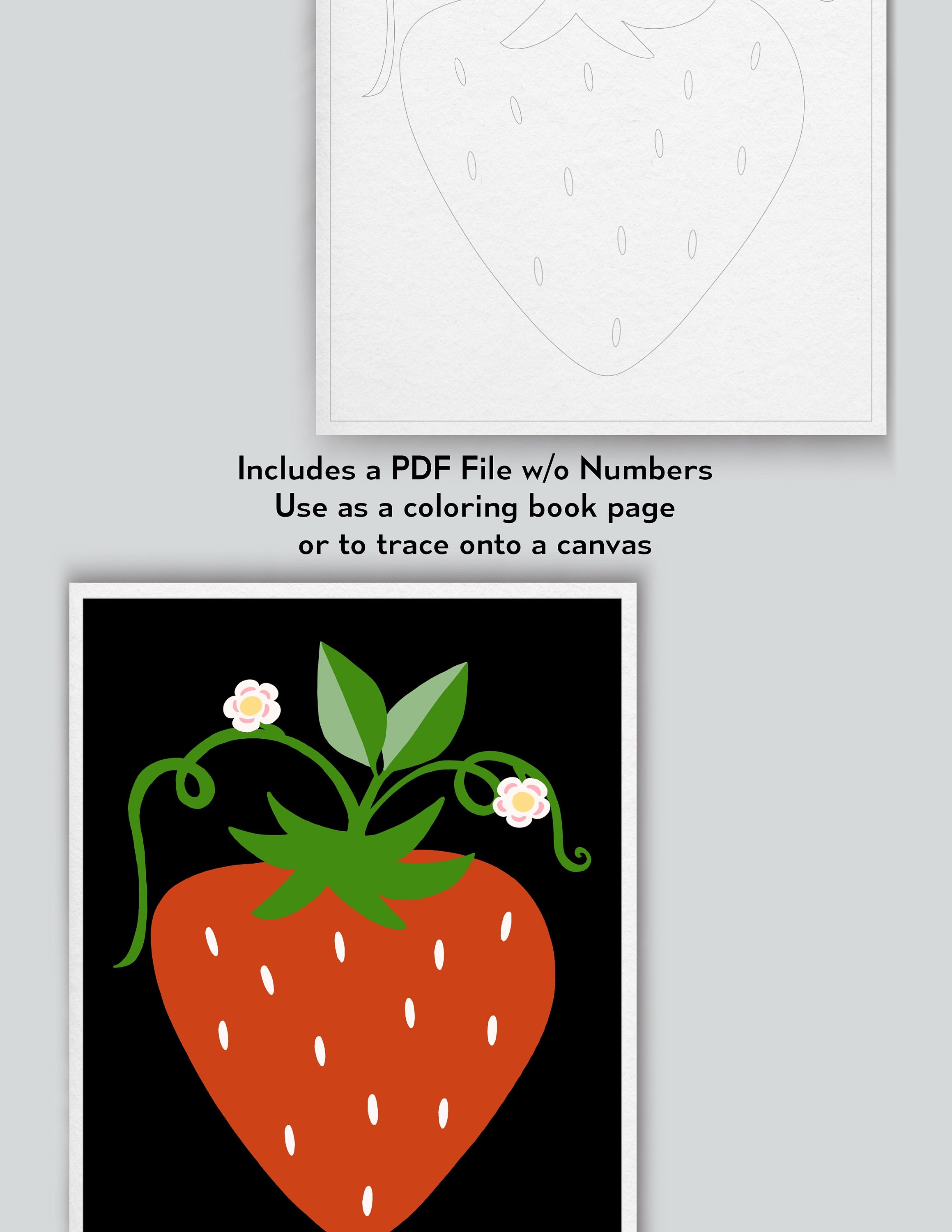 Printable Color by Number Digital Download of a Red Summer Strawberry ...