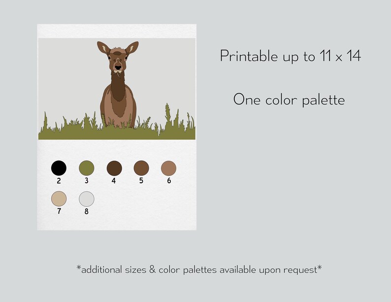 Printable Deer Paint by Number Digital Download, Easy Animal Themed ...