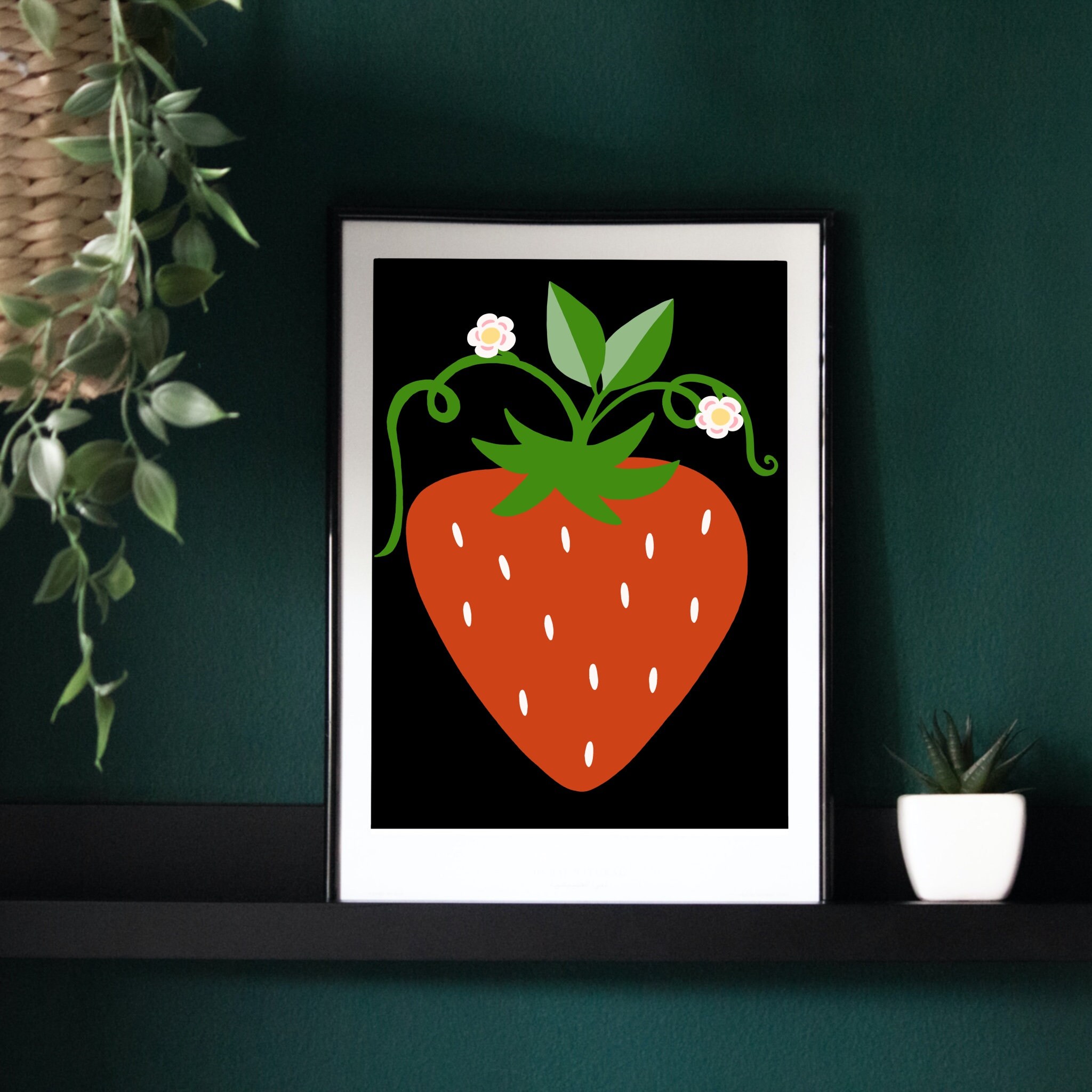 Printable Color by Number Digital Download of a Red Summer Strawberry ...
