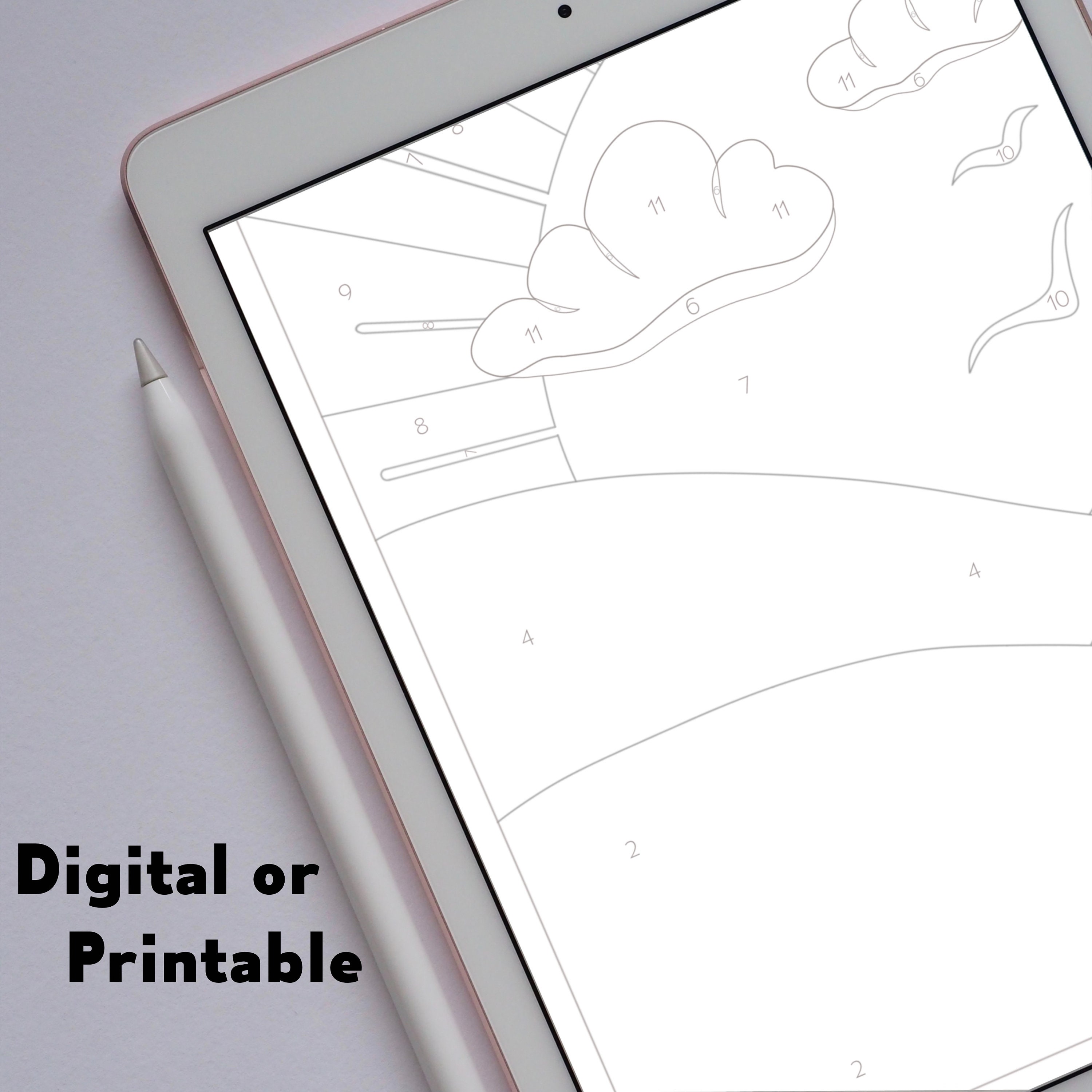 Printable Boho Sky Paint by Number Kit for Adult Beginners Bundle - Etsy