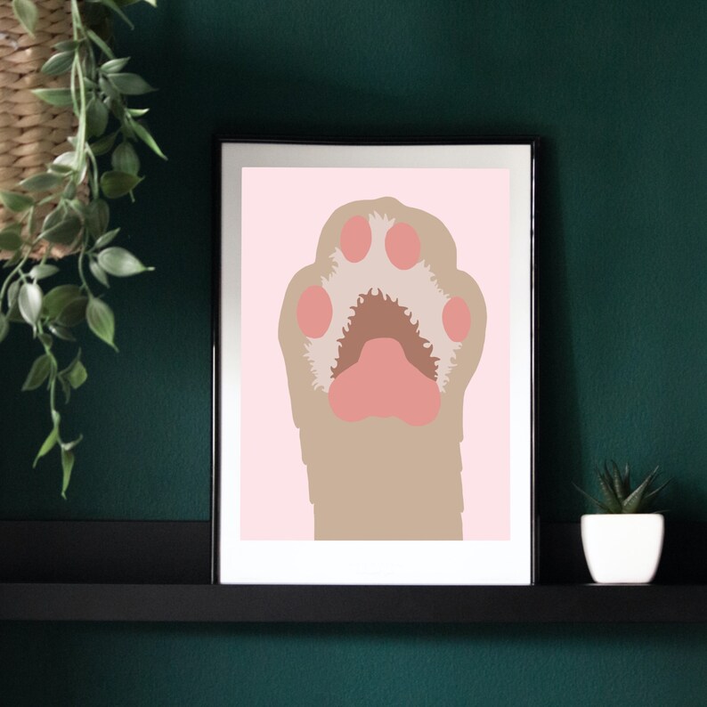 Cat Paw Paint by Number Printable Digital Download, Pink Beginner ...