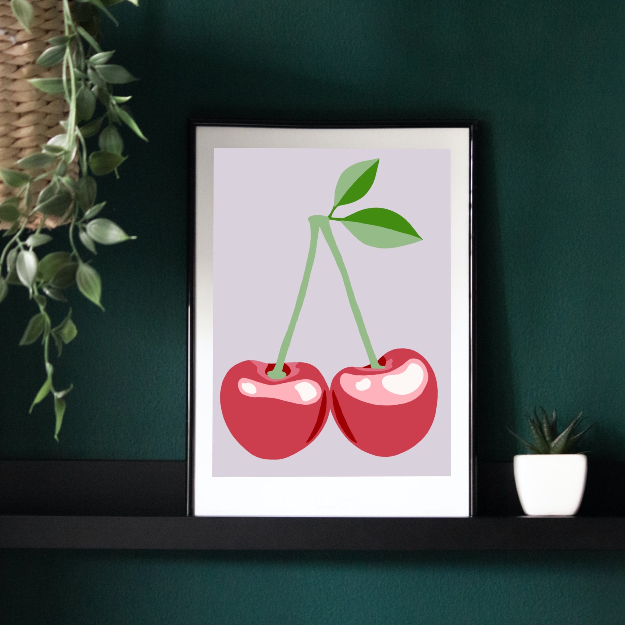 Printable Cherry Illustration Paint by Number Kit for Adult Beginners ...
