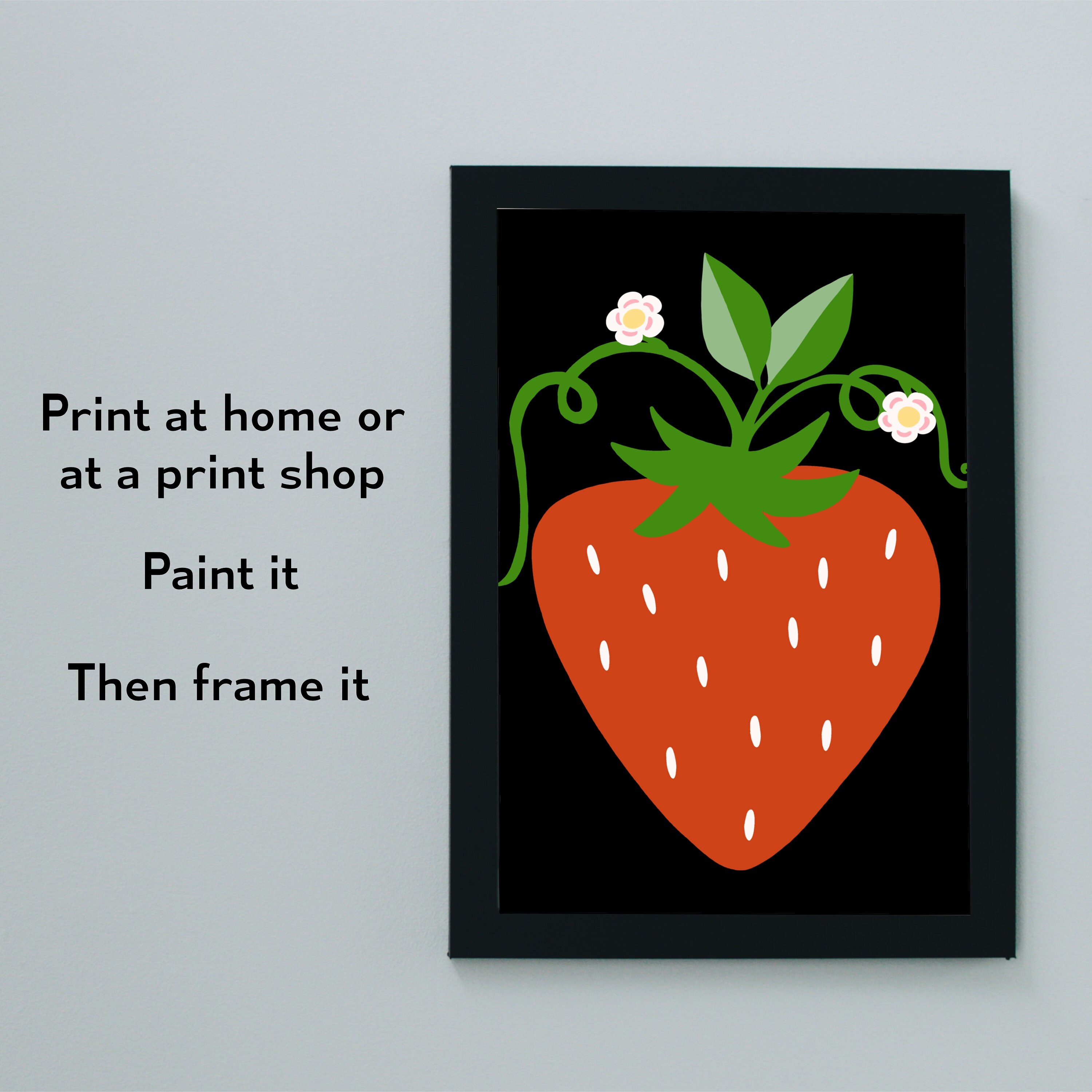 Printable Color by Number Digital Download of a Red Summer Strawberry ...