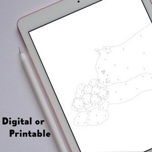 DIY Black Cat Paint by Number Traceable Outline, Printable Digital ...