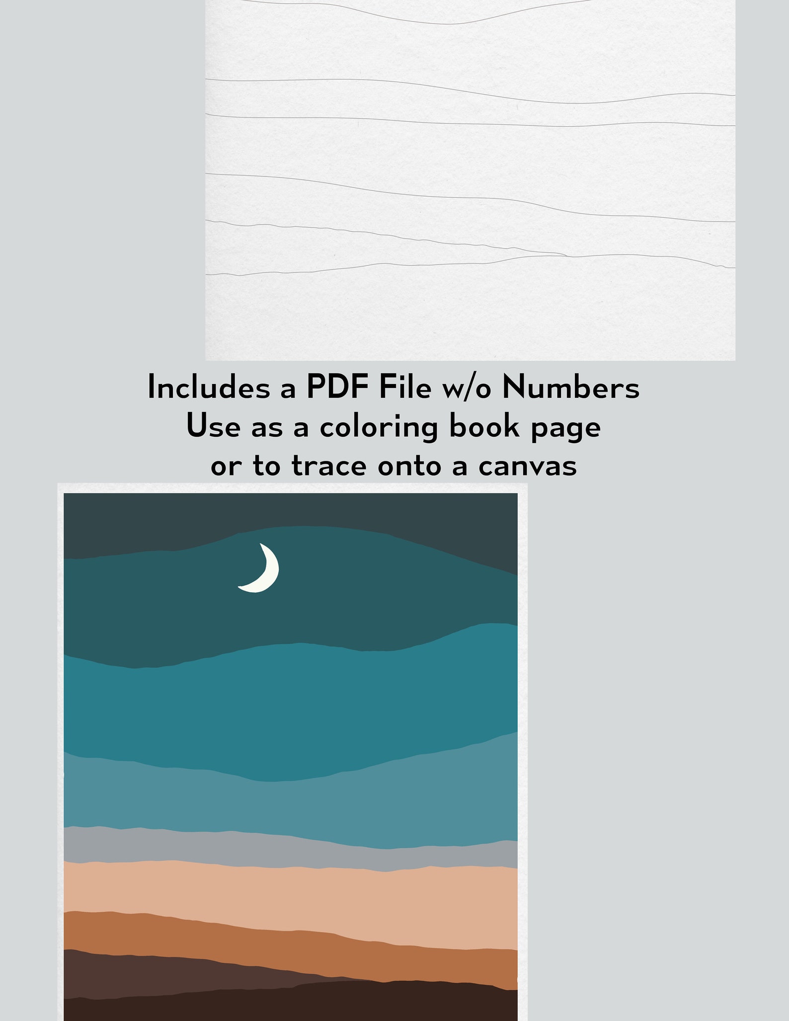 Printable Paint by Number Mountain Landscape Kit for Adult Beginners ...