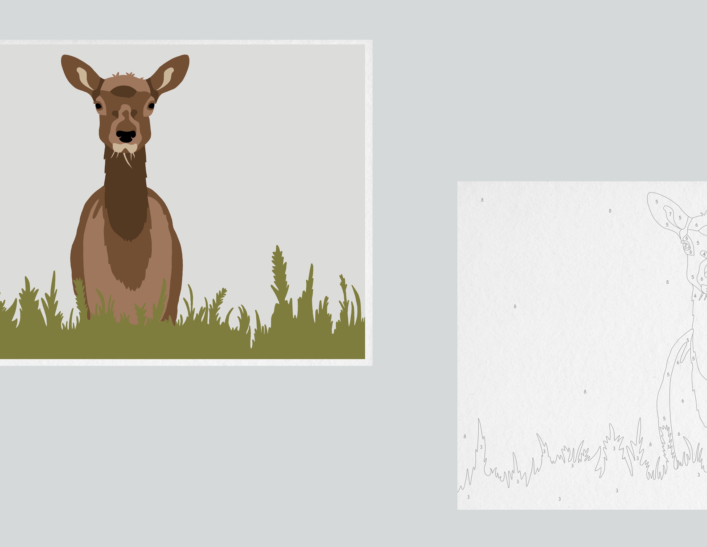 Printable Deer Paint by Number Digital Download, Easy Animal Themed ...
