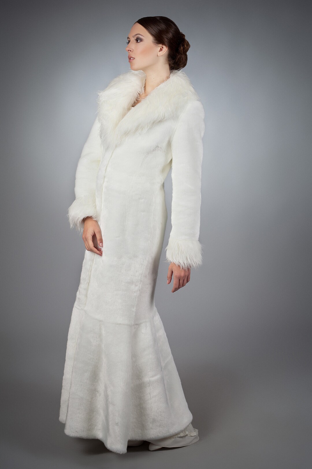 Wedding Coat. Fur Bridal Coat. Gift for Her. Fake Fur Wedding Coat ...