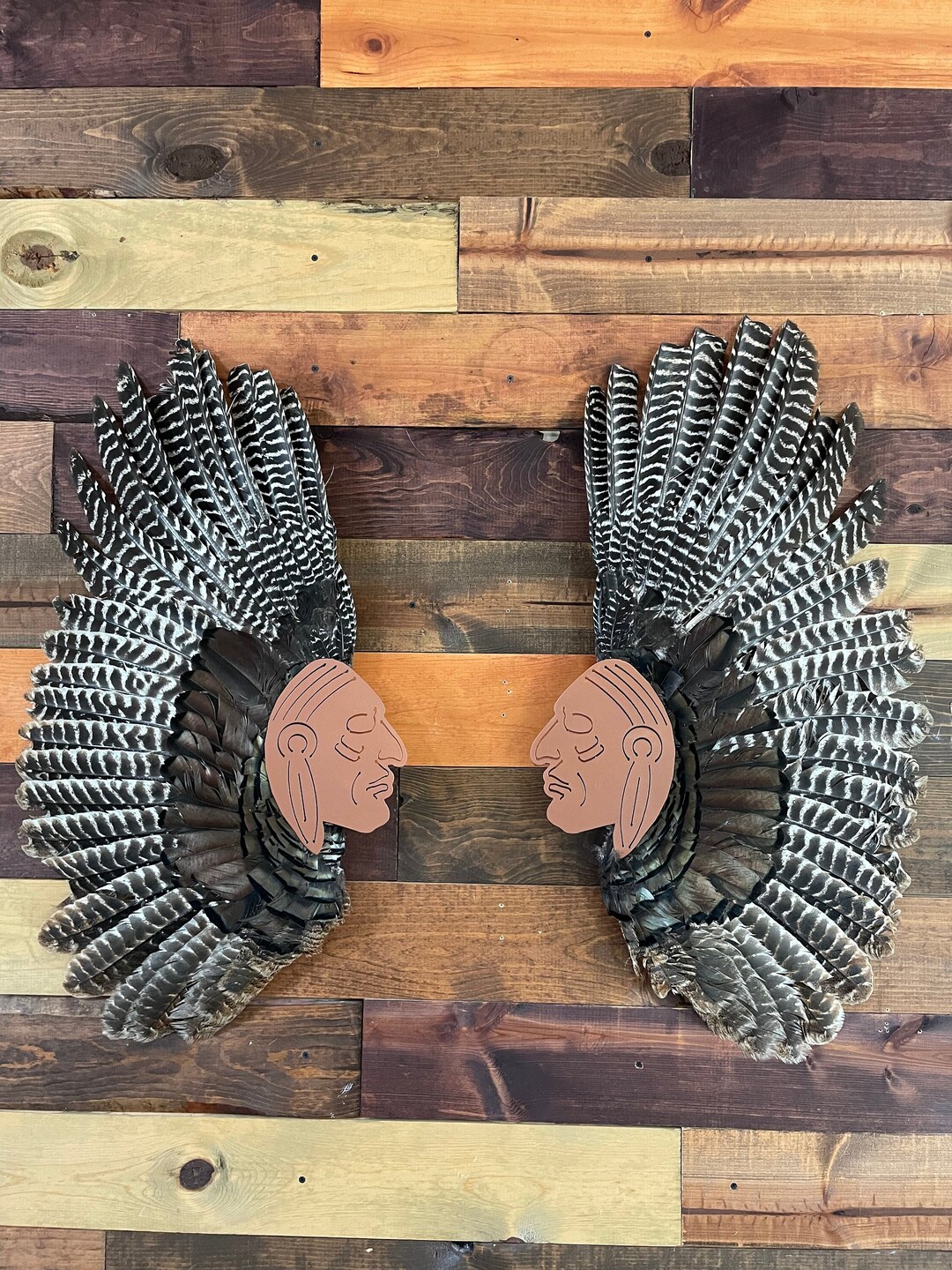 Indian Chief/native American Turkey Wing Mount Hanger- Turkey Wing Not ...