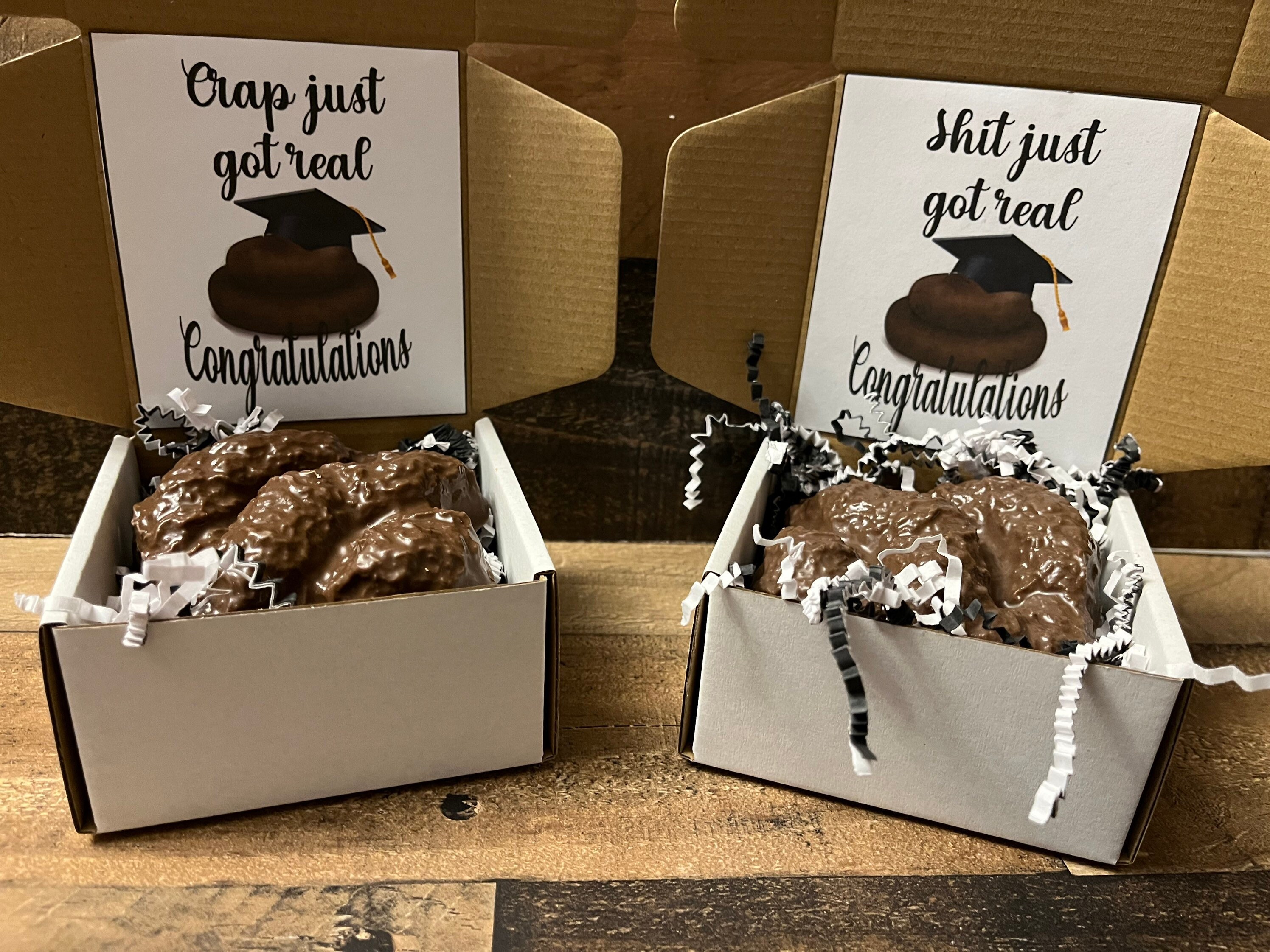 Solid Milk Chocolate Graduation Shit Just Got Real Crap Just | Etsy