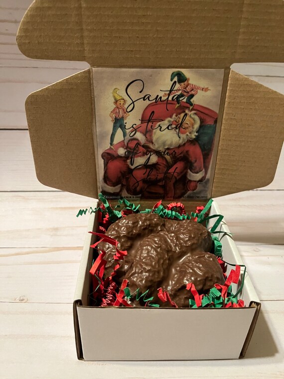 Solid Milk Chocolate Poop Santa is Tired of Your Shit - Etsy