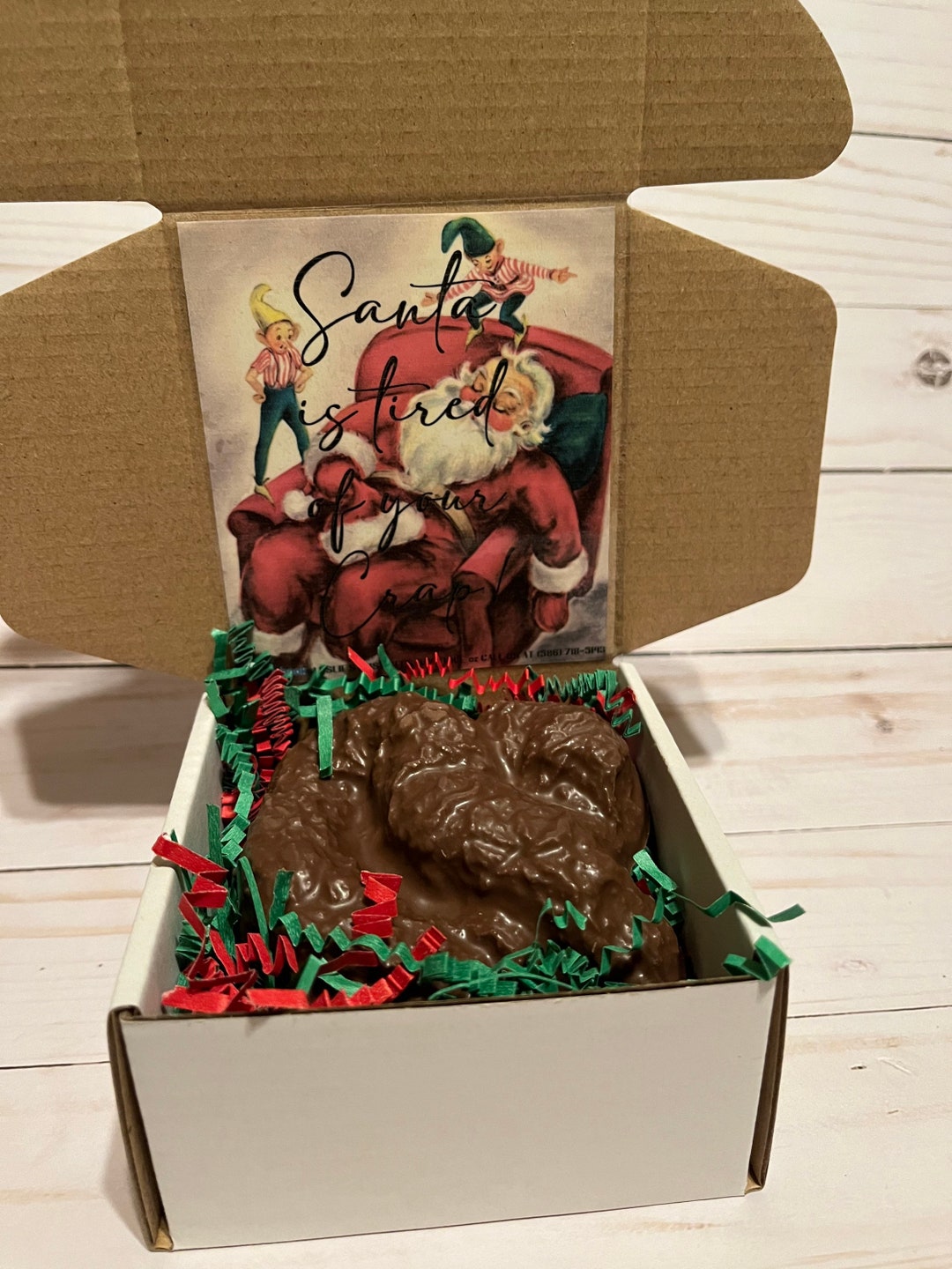 Solid Milk Chocolate Poop!! Santa is Tired of Your Crap!! Hilarious Gag Gift!! Perfect Christmas ...
