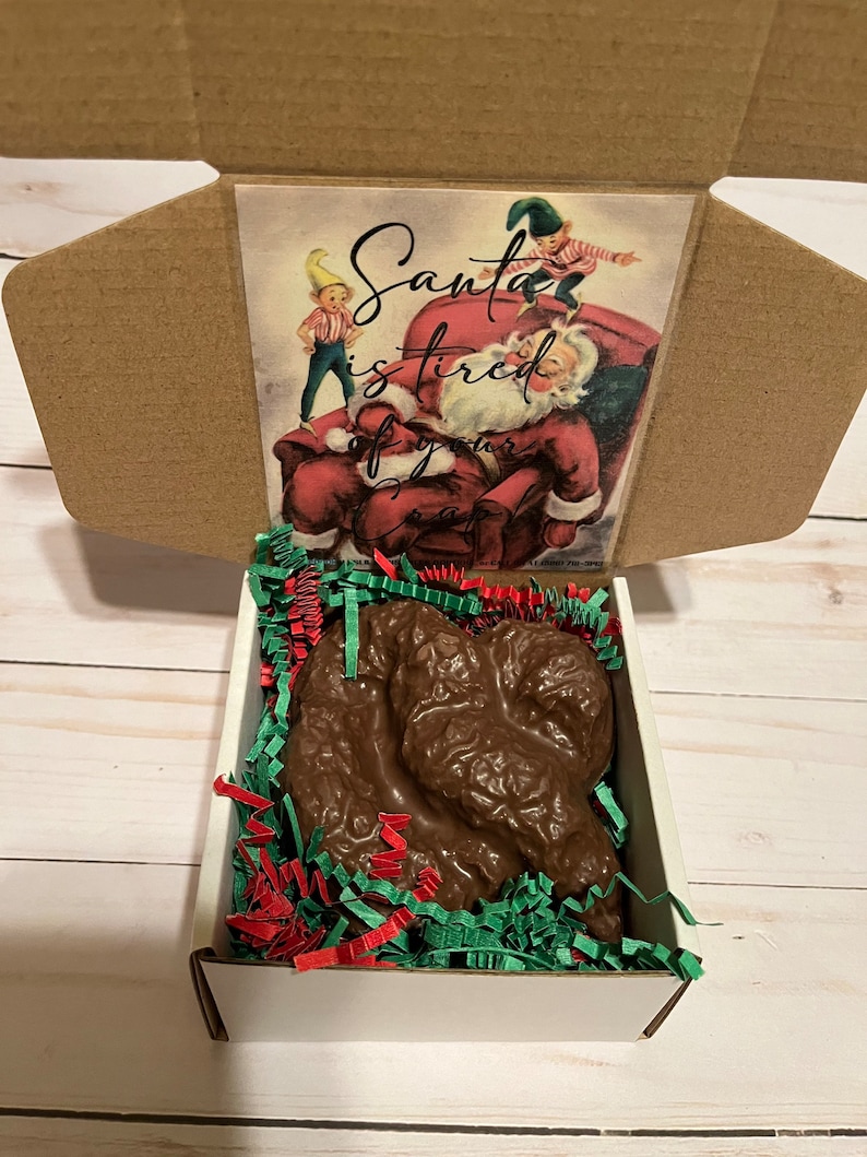 Solid Milk Chocolate Poop!! Santa is Tired of Your Crap!! Hilarious Gag ...