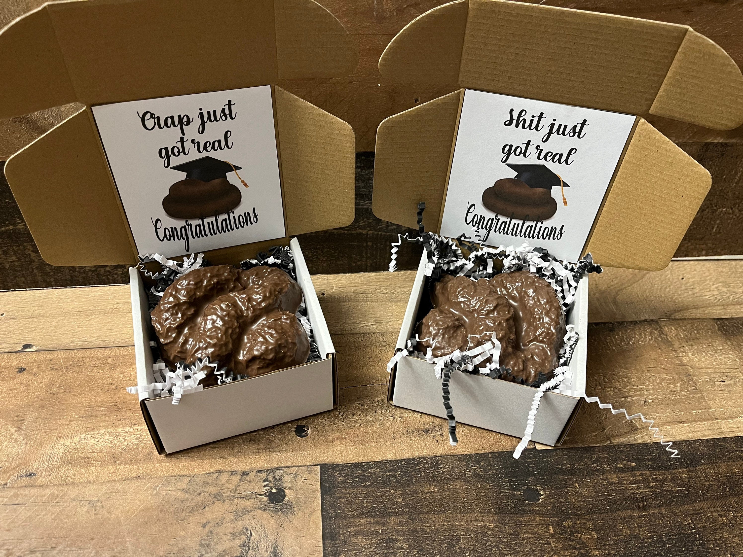 Solid Milk Chocolate Graduation Shit Just Got Real Crap Just | Etsy