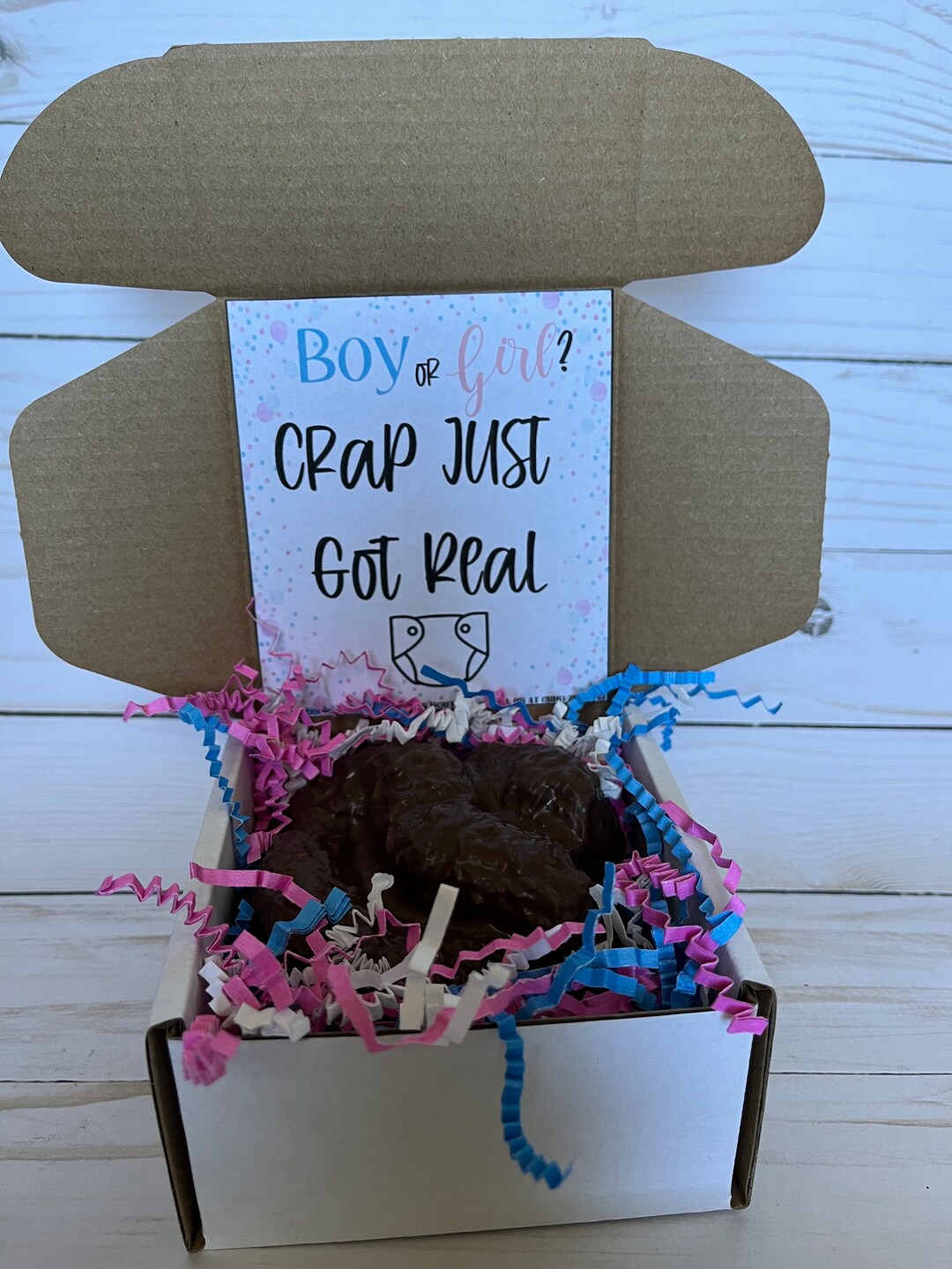 Solid Milk Chocolate Gender Reveal!! Crap/shit Got Real!! Perfect for ...