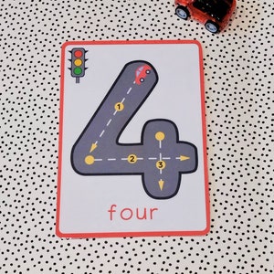 Number Tracing Flash Cards Instant Download, Car Road Tracing, Pen ...