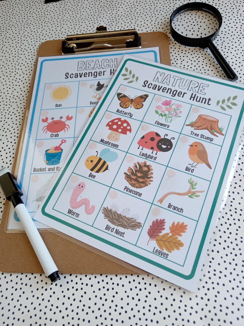 Nature Scavenger Hunt, Seaside Scavenger Hunt Set, Outdoor Treasure ...