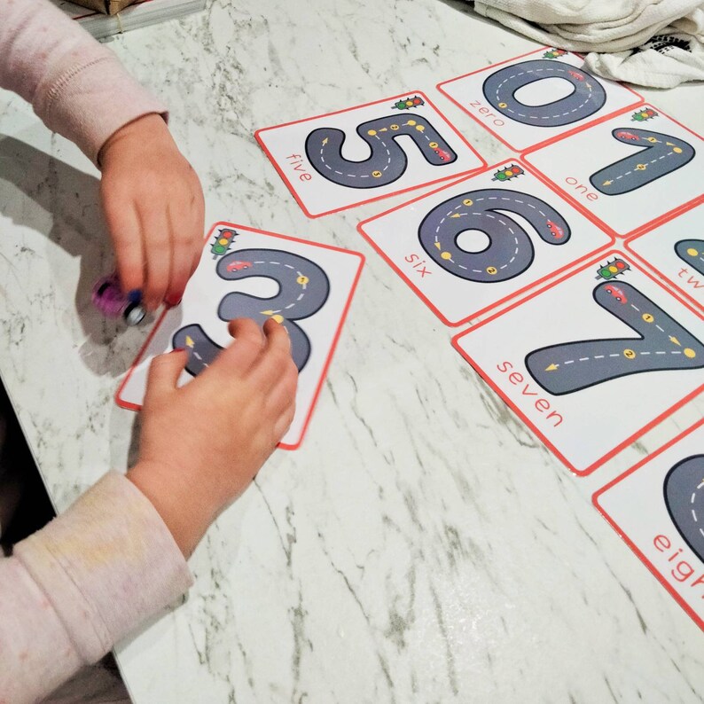 Number Tracing Flash Cards Instant Download, Car Road Tracing, Pen ...